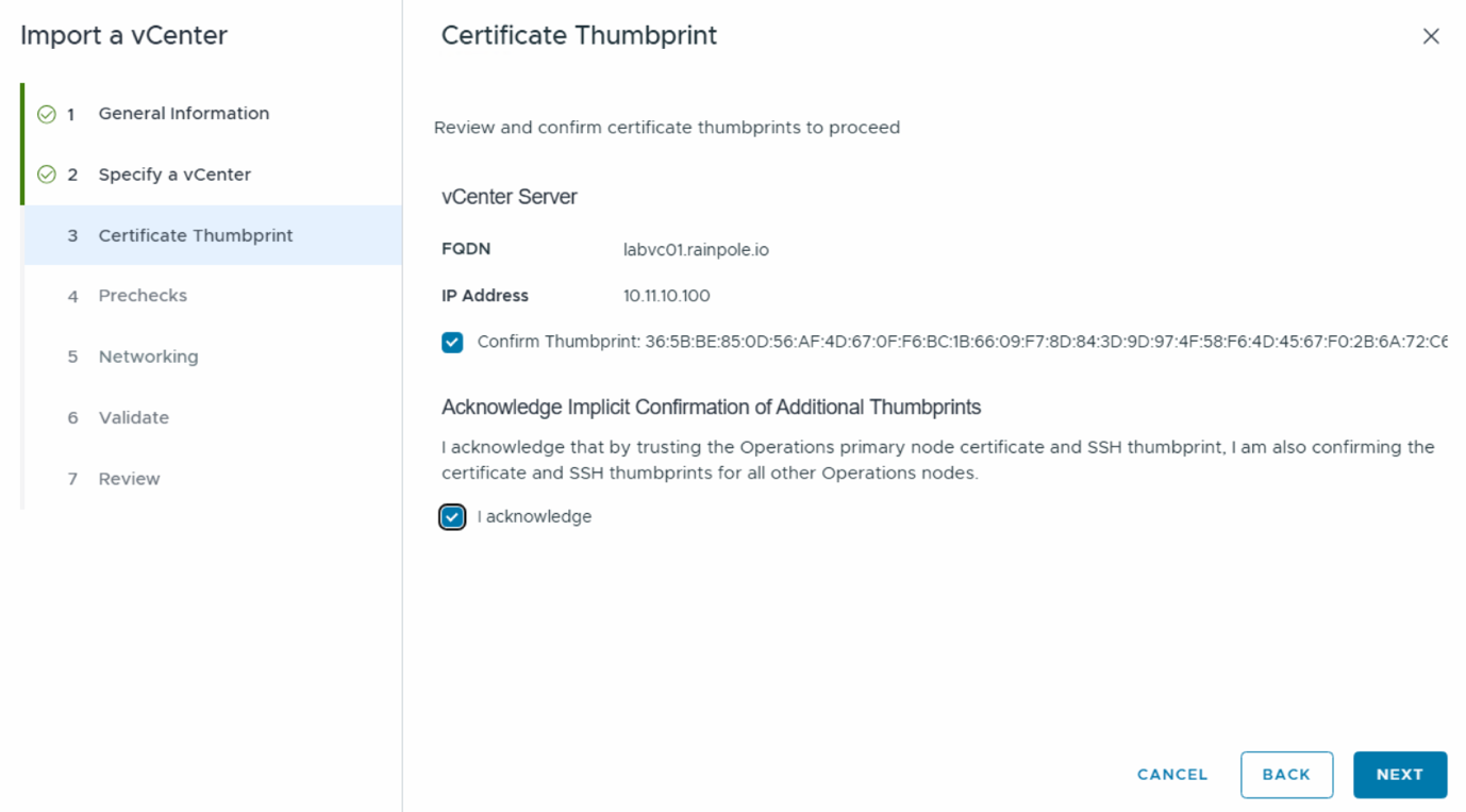 VCF 9 – Integrating a vSphere 8 environment as a new Workload Domain ...