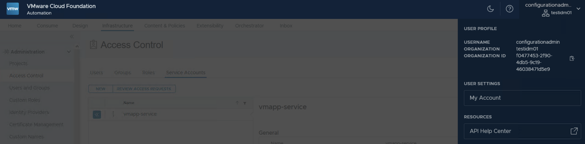 Configuration of the VM-Apps-Org Integration in VCF Operations 9 ...