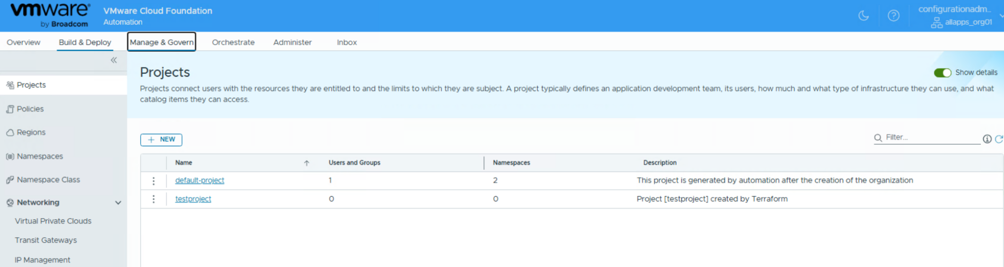 VCF Automation 9 – New Terraform Providers for All-Apps-Org » vrealize.it - TechBlog VMware SDDC