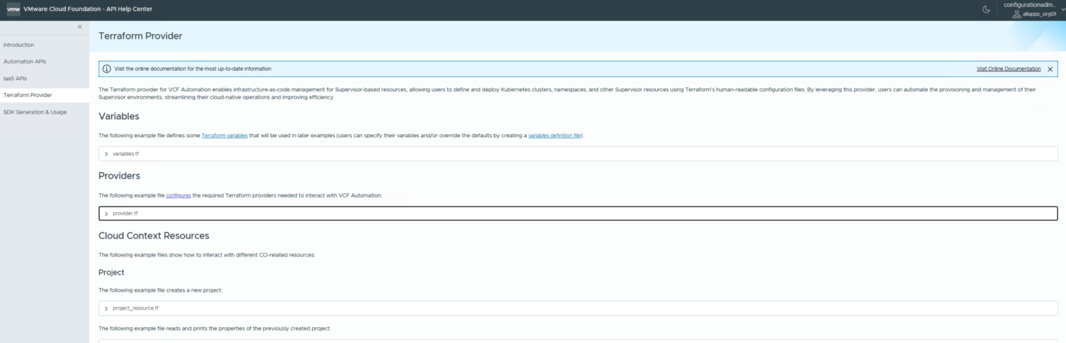 VCF Automation 9 – New Terraform Providers for All-Apps-Org » vrealize.it - TechBlog VMware SDDC